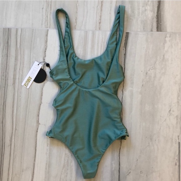 Amuse Society | Swim | Sage Green Shimmering Swim Suit New | Poshmark